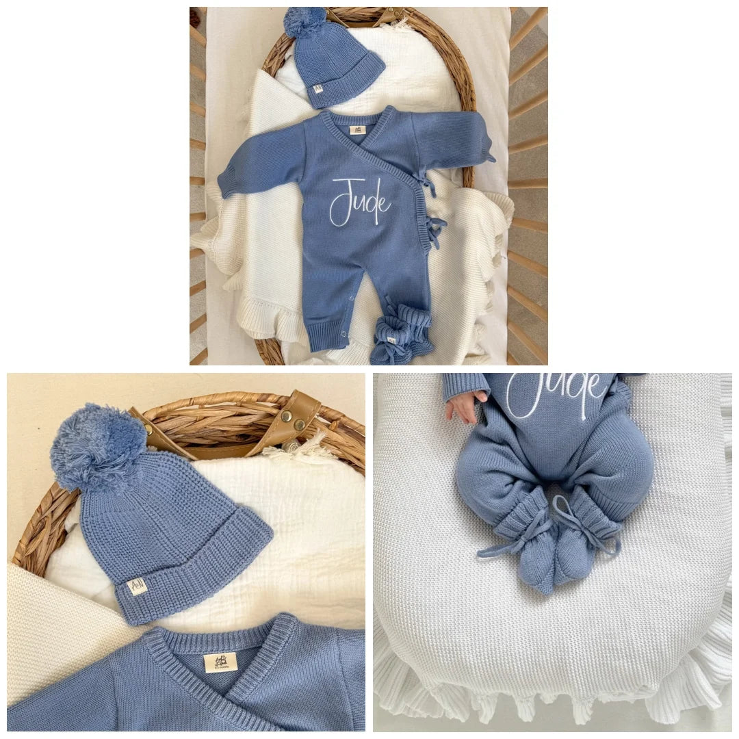 Blue Luxury Long Leg Romper Bundle – Amber and Noah